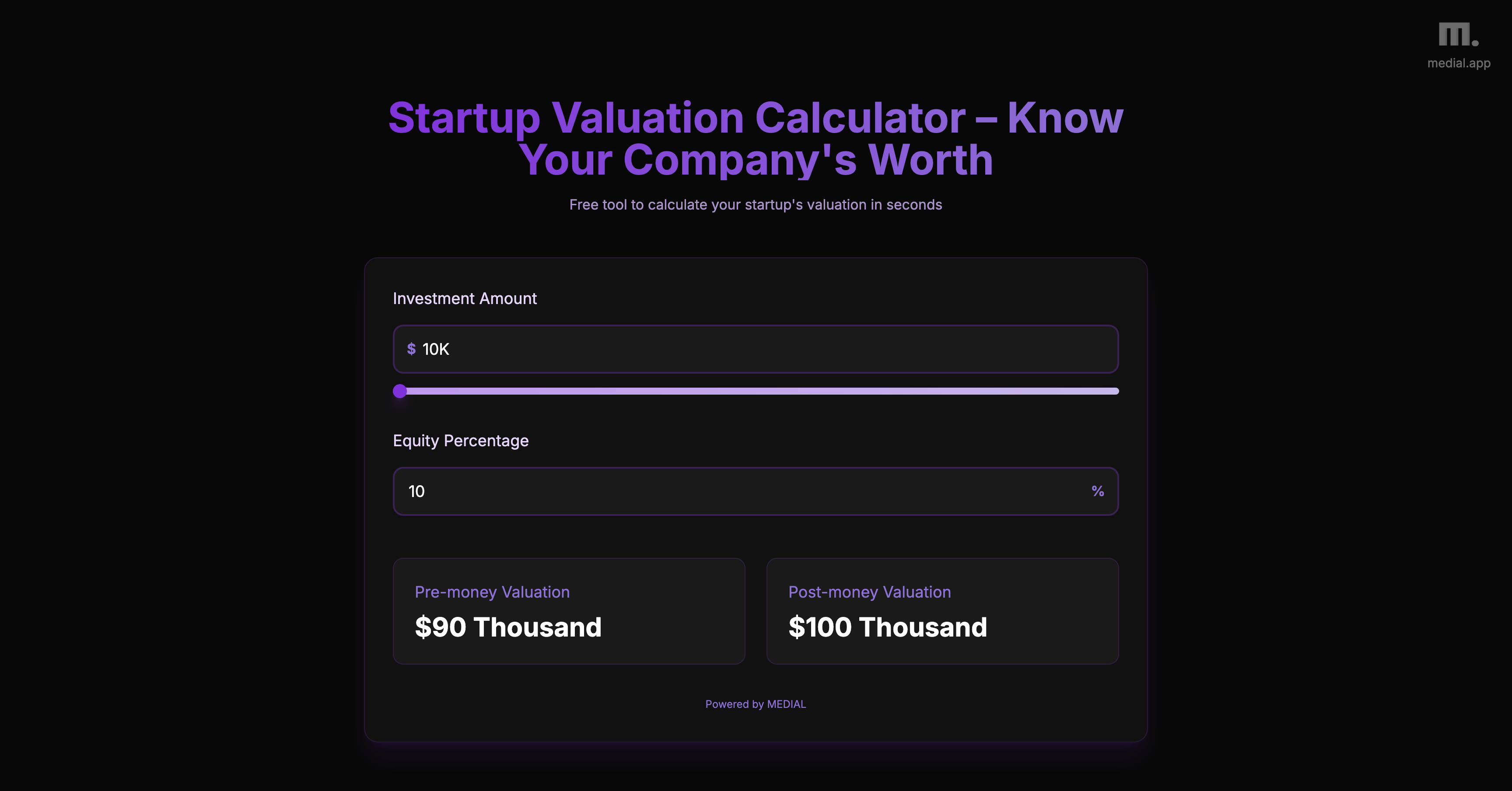 Startup Valuation Calculator Free Tool To Calculate Your Startup Worth